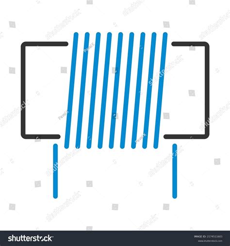 Inductor Coil Icon Editable Bold Outline Stock Vector Royalty Free