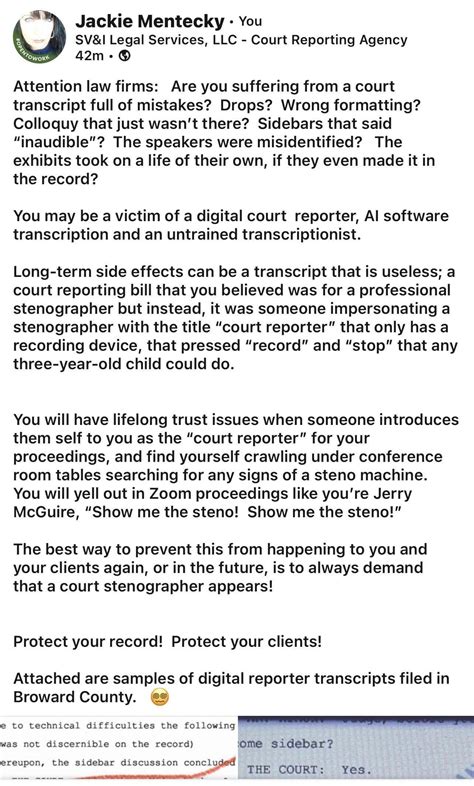 Stenographer Transcript