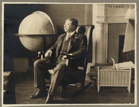 Theodore Roosevelt Full Length Portrait Seated By World Globe