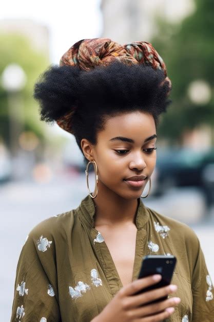 Premium Ai Image Cropped Shot Of A Young Woman Using A Cellphone With