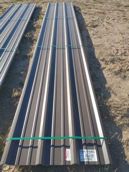 Qty 20 20ft 26 Gauge Dark Bronze Pbr Panels Jandj Auctioneers Llc