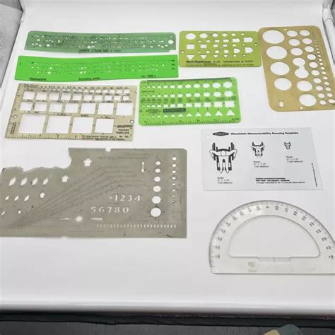 Vintage Lot Drafting Engineering Architecture Templates Rulers