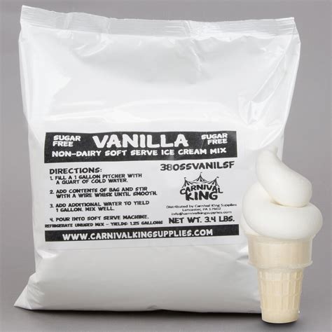 Carnival King Non Dairy And Sugar Free Vanilla Soft Serve Ice Cream Mix Lb Bag Case