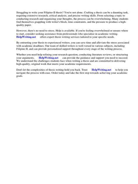 Filipino Ii Thesis Sample Pdf Tagalog Language Scribd