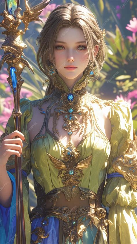 Premium Photo Female Mage Character Art