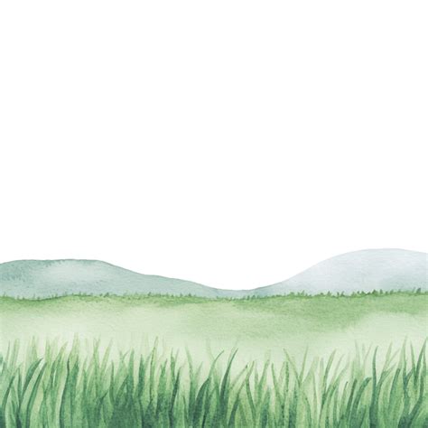 A Watercolor Painting Of A Grassy Field 60452919 Png