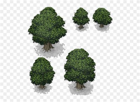 Green Trees With Shadows For Parallax Mapping Or Rpg Rpg Maker Mv
