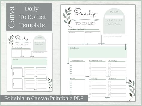 ADHD Brain Dump And To Do List Template ADHD Productivity Planner Editable Printable To Do