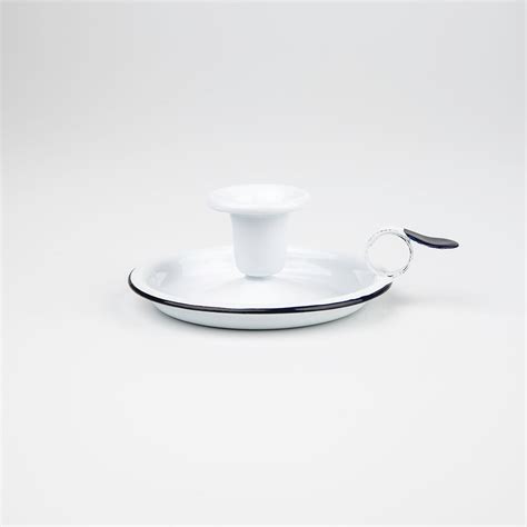 Enamel Candle Holder Plain Emalco Enamelware Company Handmade