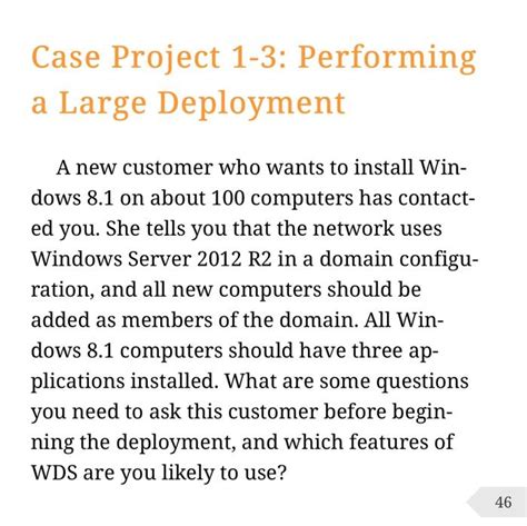 Solved Case Project 1 3 Performing A Large Deployment A New