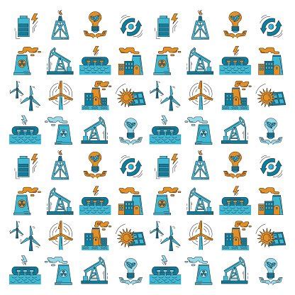 Conjunto De Iconos Ecología Energía Y Vectores De Contaminación Clipart