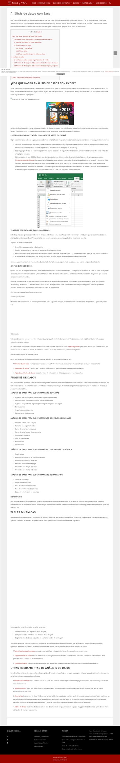 Pdf Análisis De Datos Con Excel Excel Y Vba