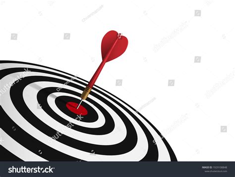 Red Dart Hit Center Dartboard Arrow Stock Vector Royalty Free