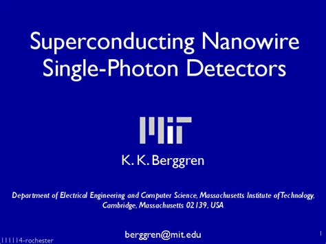 Pdf Superconducting Nanowire Single Photon Detectors