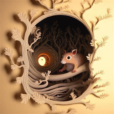 Premium Ai Image Multidimensional Paper Cut Craft Illustration