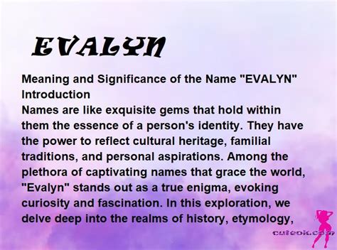 Meaning Of The Name Evalyn