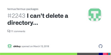 I Cant Delete A Directory · Issue 2243 · Termuxtermux Packages