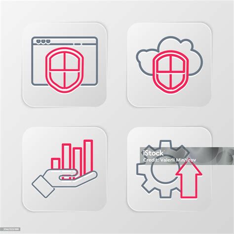 Atur Garis Gigi Pertumbuhan Panah Infografis Diagram Lingkaran Cloud