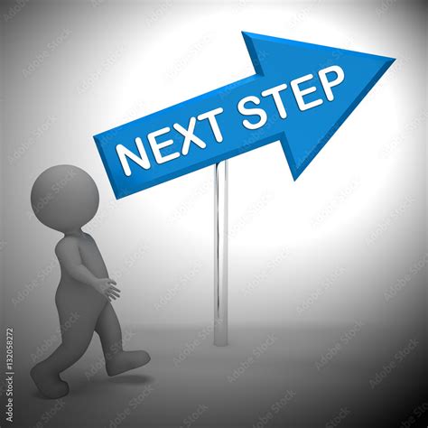 Next Step Represents Journey And Progression 3d Rendering Stock 일러스트레이션
