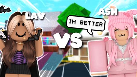 Cursed House Build Battle Vs Ashleia Roblox Bloxburg Youtube