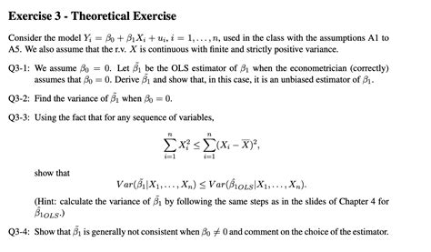 Exercise 3 Theoretical Exercise Consider The Model