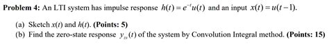 Solved Problem 4 An LTI System Has Impulse Response Chegg