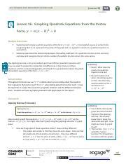Mastering Quadratic Equations Graphing In Vertex Form Course Hero