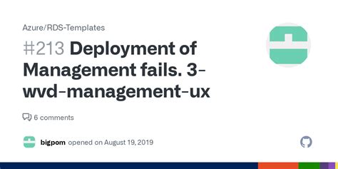 deployment of management fails 3 wvd management ux · issue 213