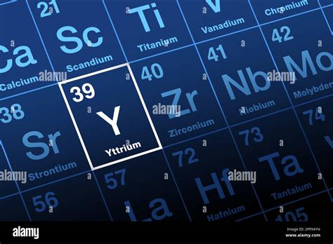 Yttrium On Periodic Table Of The Elements With Element Symbol Y Stock