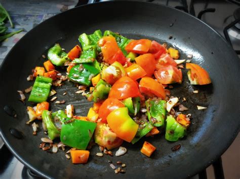 Cabbage Capsicum And Carrot Stir Fry With Ginger Fried Rice Indian