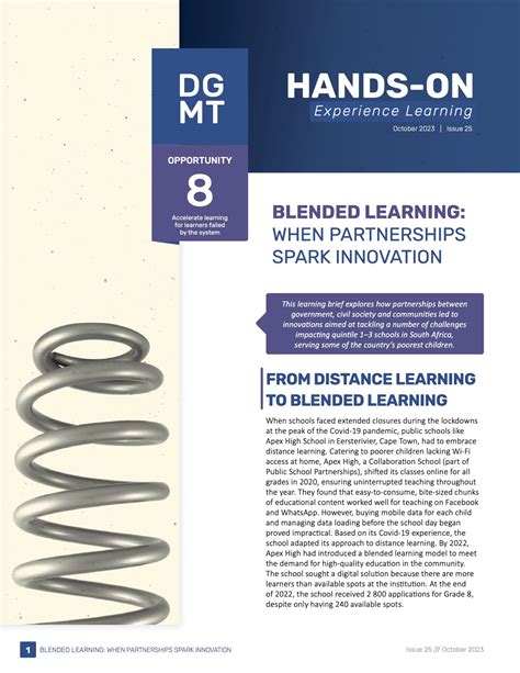 Learning Brief Blended Learning When Partnerships Spark Innovation