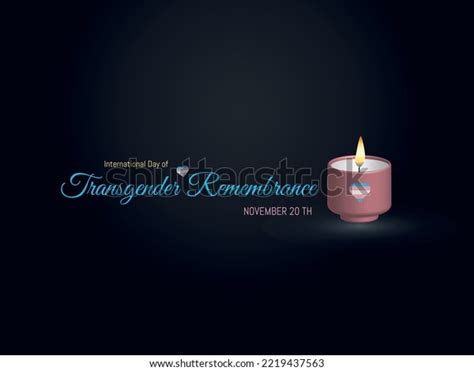 International Transgender Day Remembrance Candle Lit Stock Vector