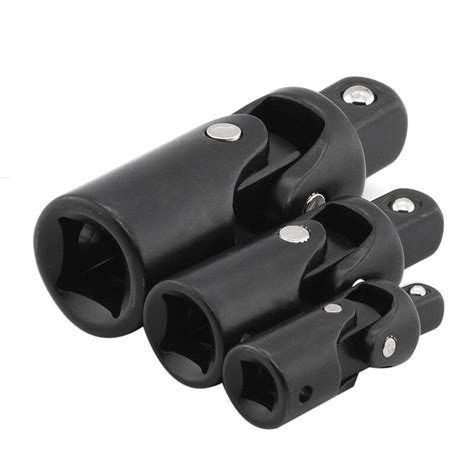 Swivel Joint Impact Socket Set 3pc 1 4 Inch 3 8 Inch 1 2 Inch Drive Universal Carbon Steel
