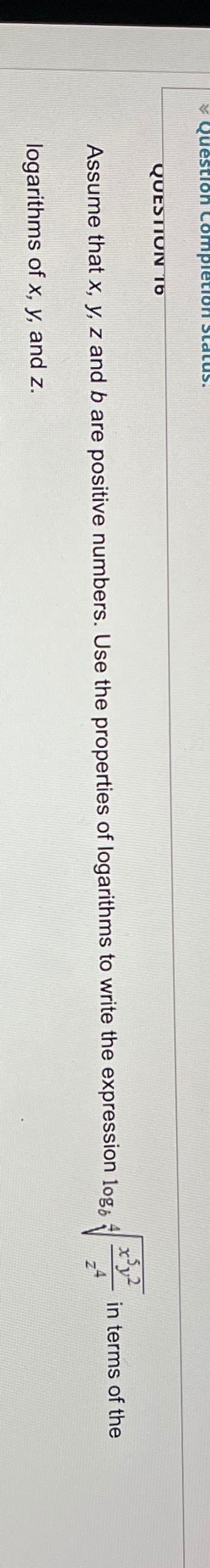Solved Assume That Xyz ﻿and B ﻿are Positive Numbers Use