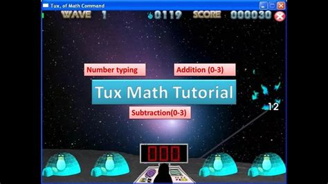 Tuxmathtutorial Tux Math For Number Typing Add Sub From 0 To 3