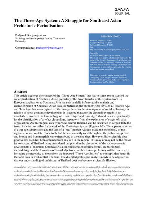 Pdf The Three Age System A Struggle For Southeast Asian Prehistoric