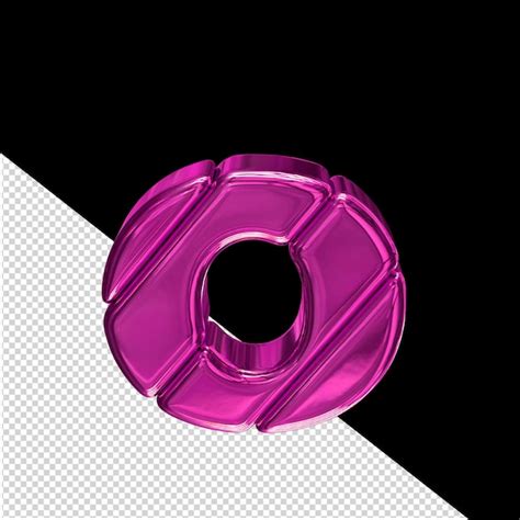 Lettre De Symbole De Bloc Violet O Psd Premium