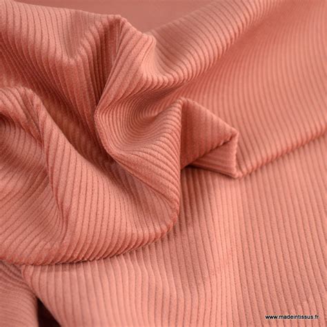 Tissu Velours Cotelé 500 Raies Coloris Paprika Oeko Tex