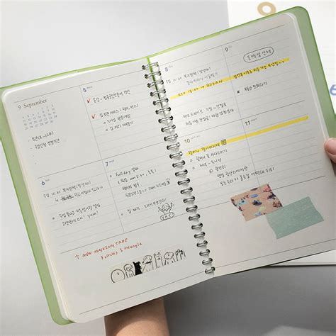 바이풀디자인 위클리 플래너 2024 년 스케줄 업무 주간 일일 계획 표 일주일 위시버킷