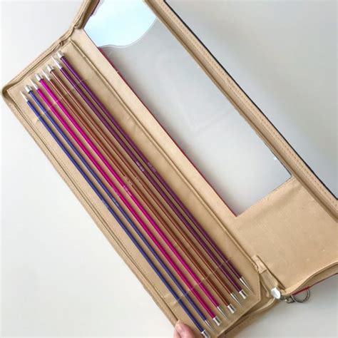 Kit Agujas KnitPro Zing Mercería el hilo rojo Un estuche con agujas Zing