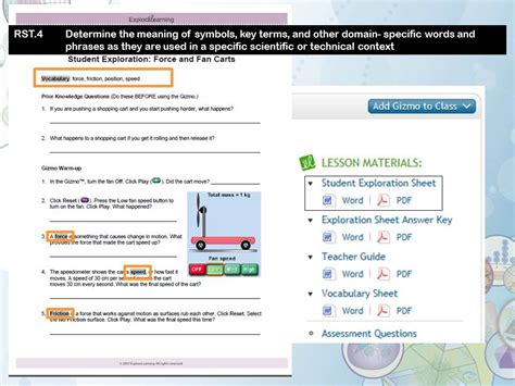 Explorelearning Gizmos And Common Core Ela Student Exploration Sheet Youtube