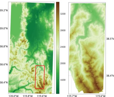 Example Of The Elevation Sources For The Carson River Watershed The Download Scientific