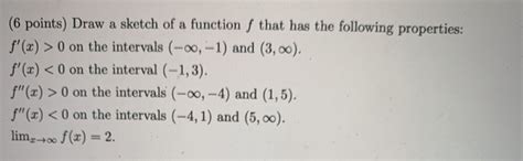 solved 6 points draw a sketch of a function f that has