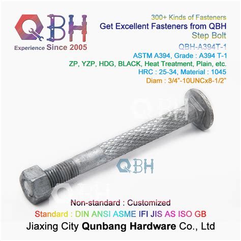 Qbh Customized Steel Structure Electric Transmission Pole Tower Annular Knurl Knurling Step Bolt