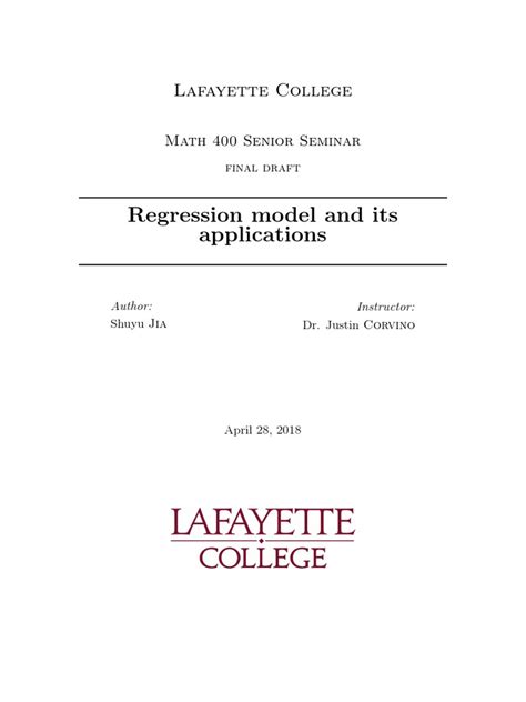 regression model and its applications pdf logistic regression