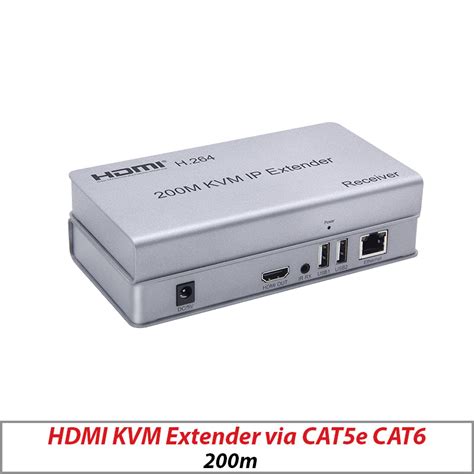 HDMI KVM EXTENDER HDMI COMPATIBLE USB A KEYBOARD MOUSE 3 5MM AUX CAT6 RJ45 LAN ETHERNET EXTENDER