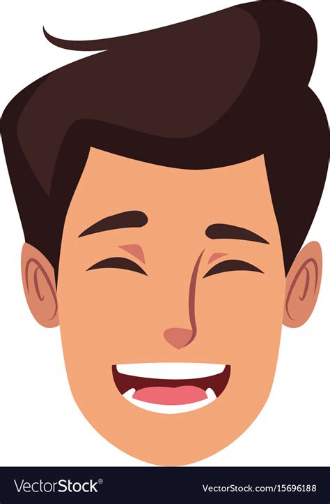 Happy Male Face Smile Character Funny Royalty Free Vector