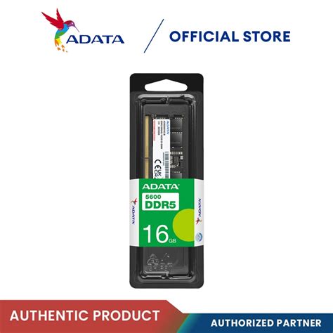 Adata AD AD5U56008G S 16GB 5600Mhz DDR5 Memory U Dimm Desktop