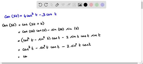 Solved Verify Each Identity Cos 3 T 4 Cos 3 T 3 Cost
