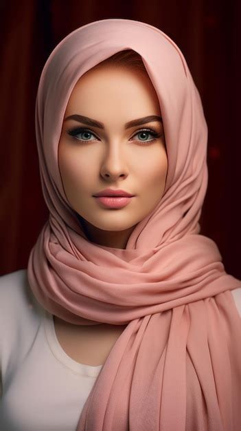 Ai Generated Pretty Young Hijab Girl Wearing Pink Hijab Premium Ai
